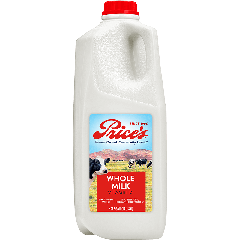 Whole Milk Plastic Half Gallon - Price's™ Dairy